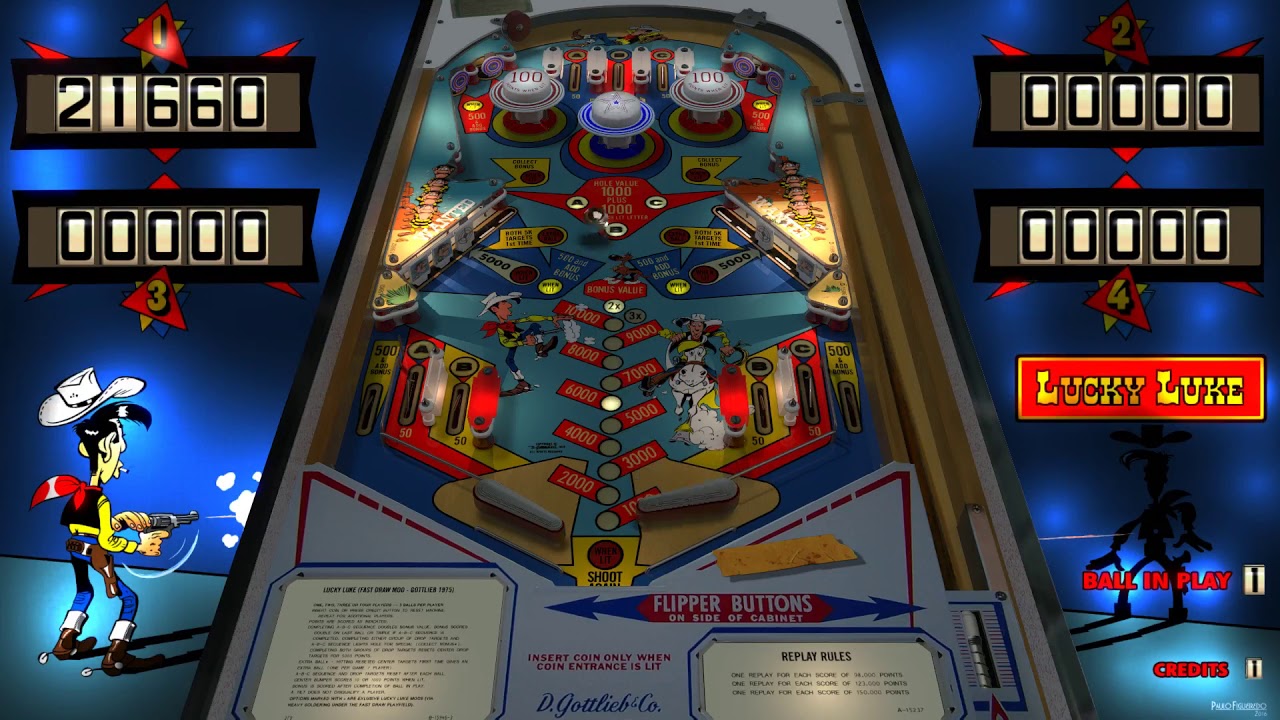 Lucky Luke Pinball VPX - YouTube