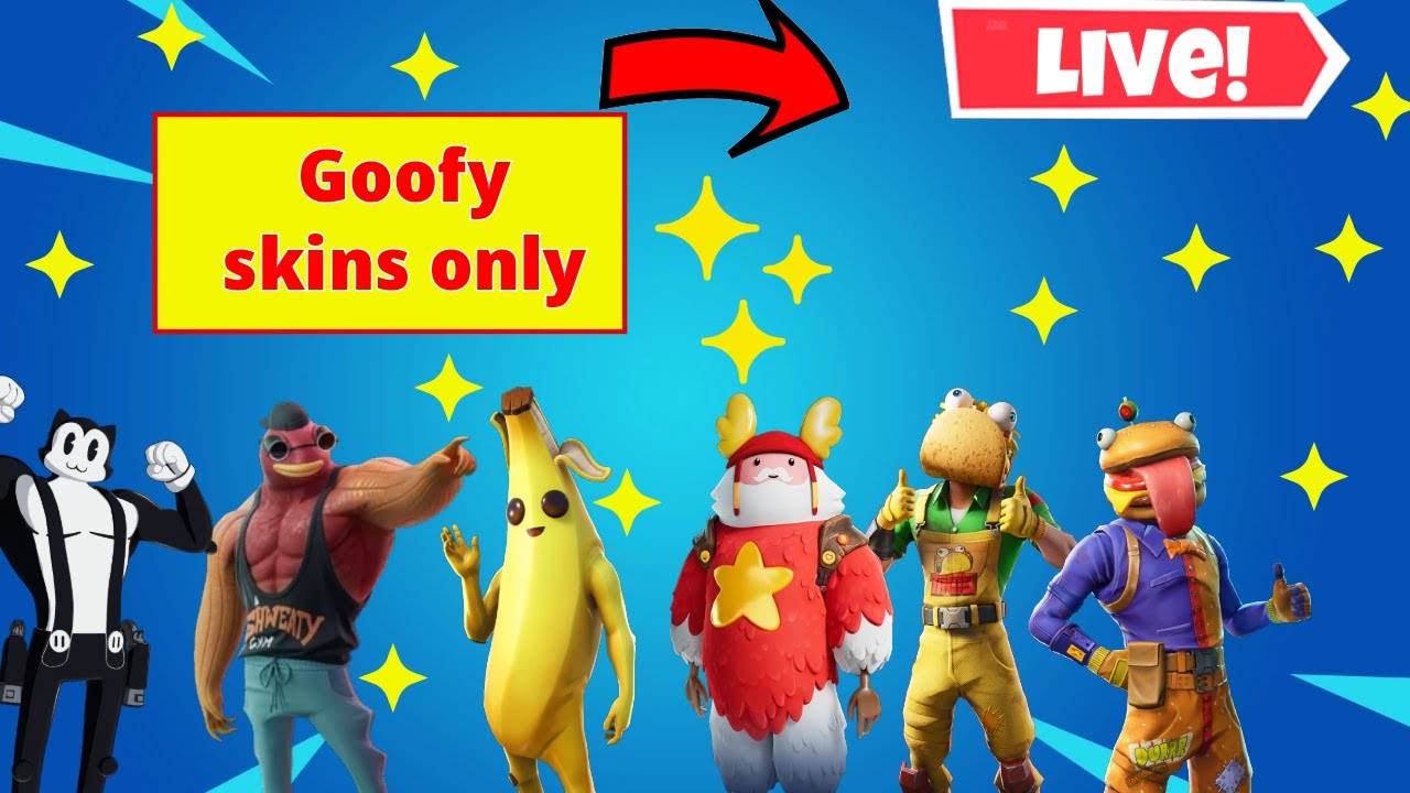 PLAING FORTNITE with goofy skins - YouTube