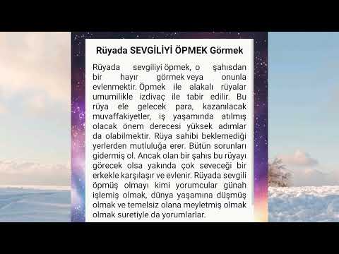 rüyada sevgiliyi öpmek