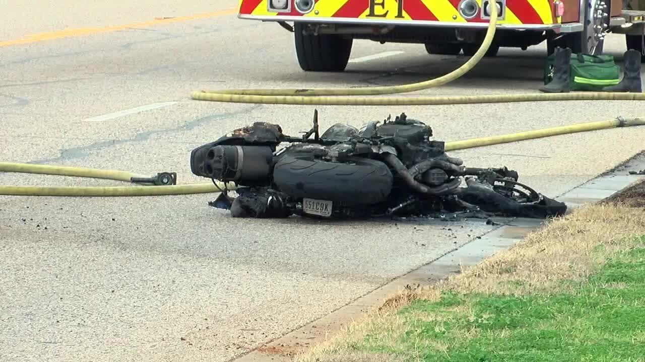 Scene of fiery motorcycle crash on Hwy 64 in Tyler - YouTube