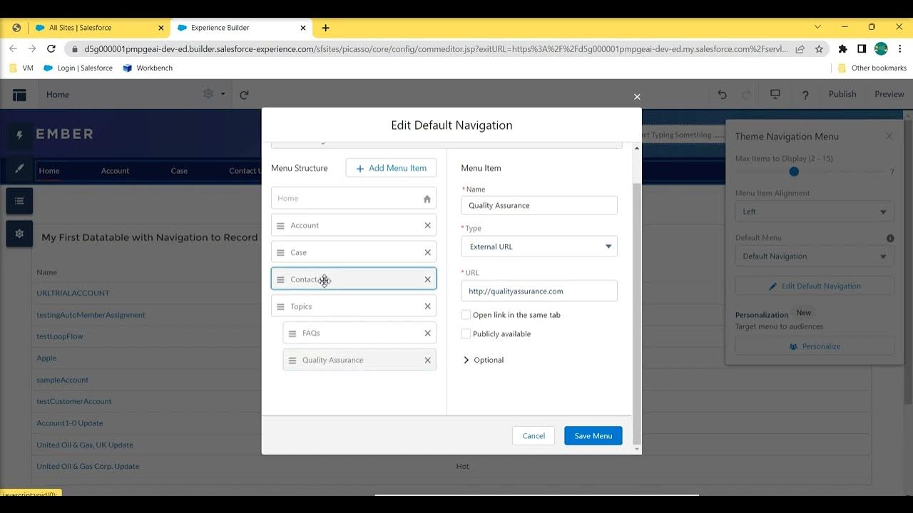 Create or Update to Nested Menu Item or Sub Tab in Navigation Menu in ...