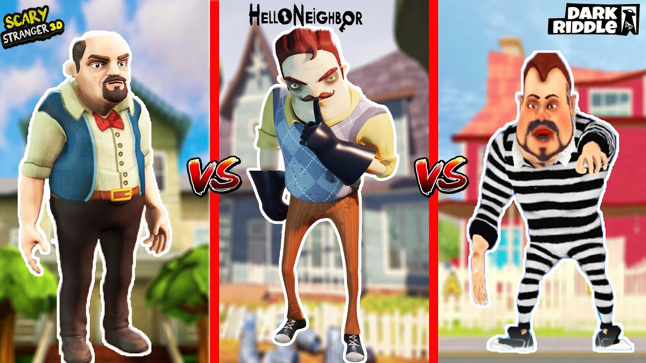 YAKALANMAMA CHALLENGE YAPTIK 😲 Hello Neighbor vs Dark Riddle vs Scary ...