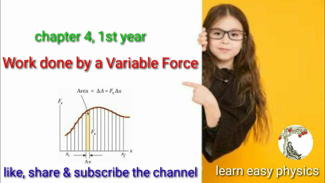 Work done by a variable force| chapter 4| 1st year physics| learn easy ...