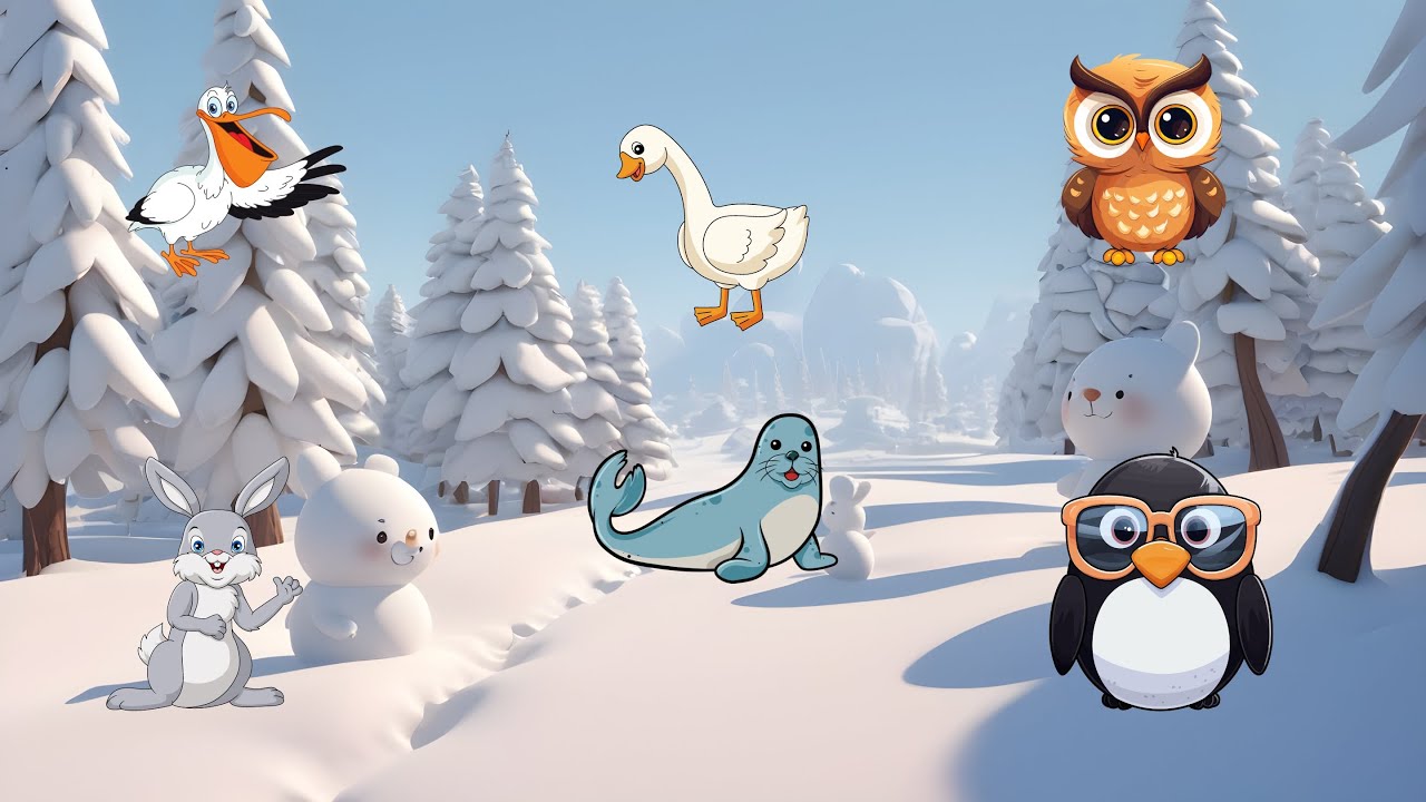 Snow Safari Cartoon for kids | Explore snow animal & bird names - YouTube