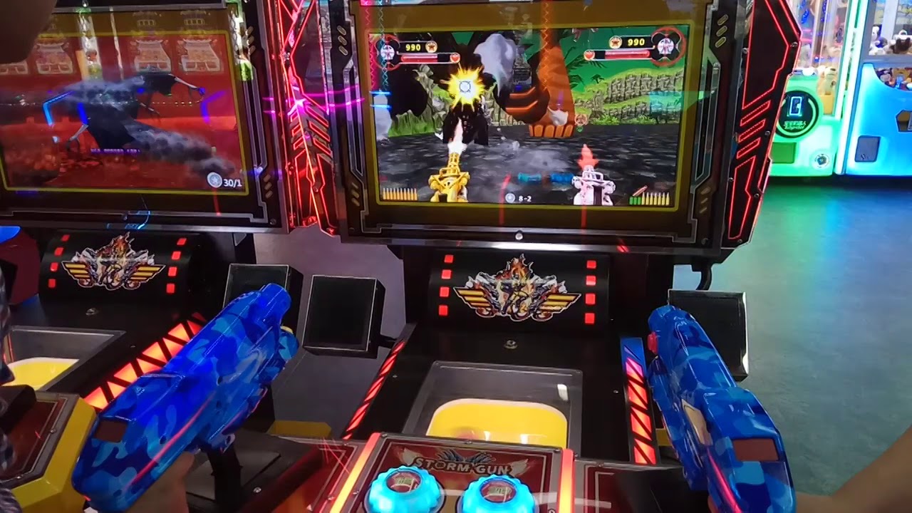 Storm sharp shooter video shooting game machine - YouTube