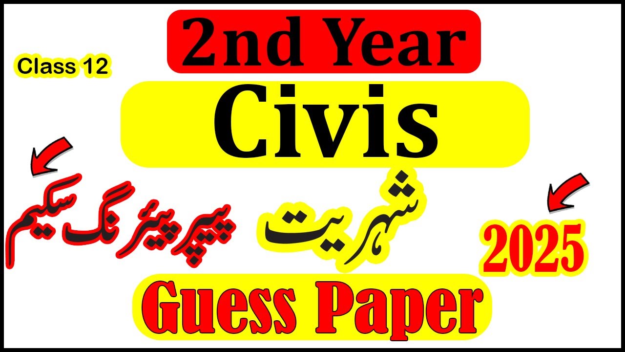 2nd Year Civics شہریت Guess Paper 2025 | 12th Class Civics Pairing ...