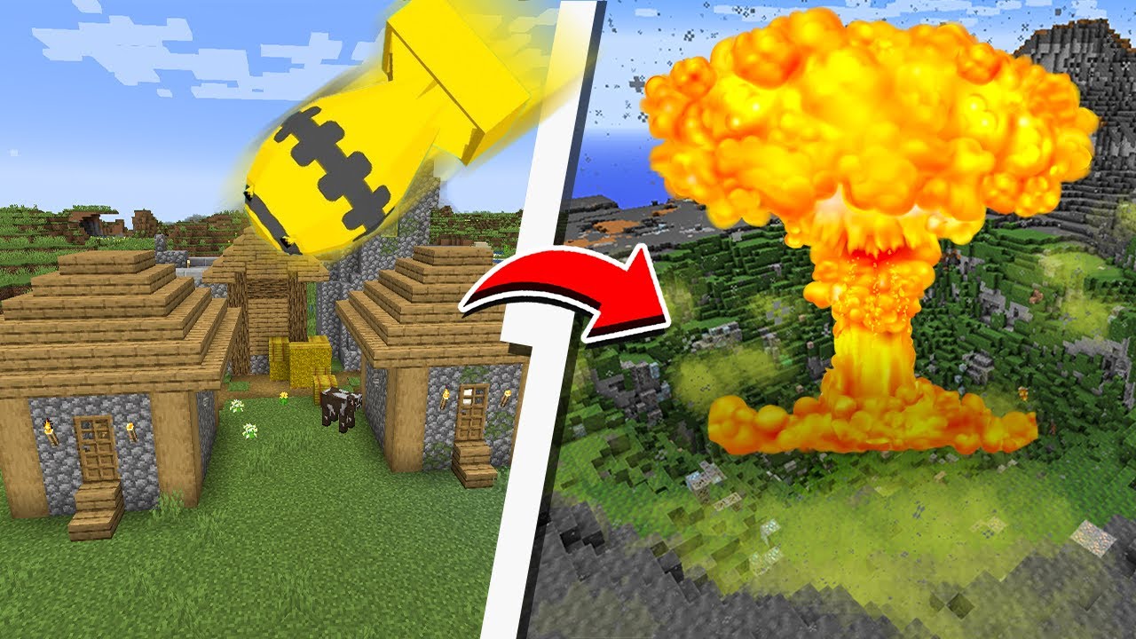 TESTEI SUPER BOMBAS NUCLEARES NO MINECRAFT - YouTube