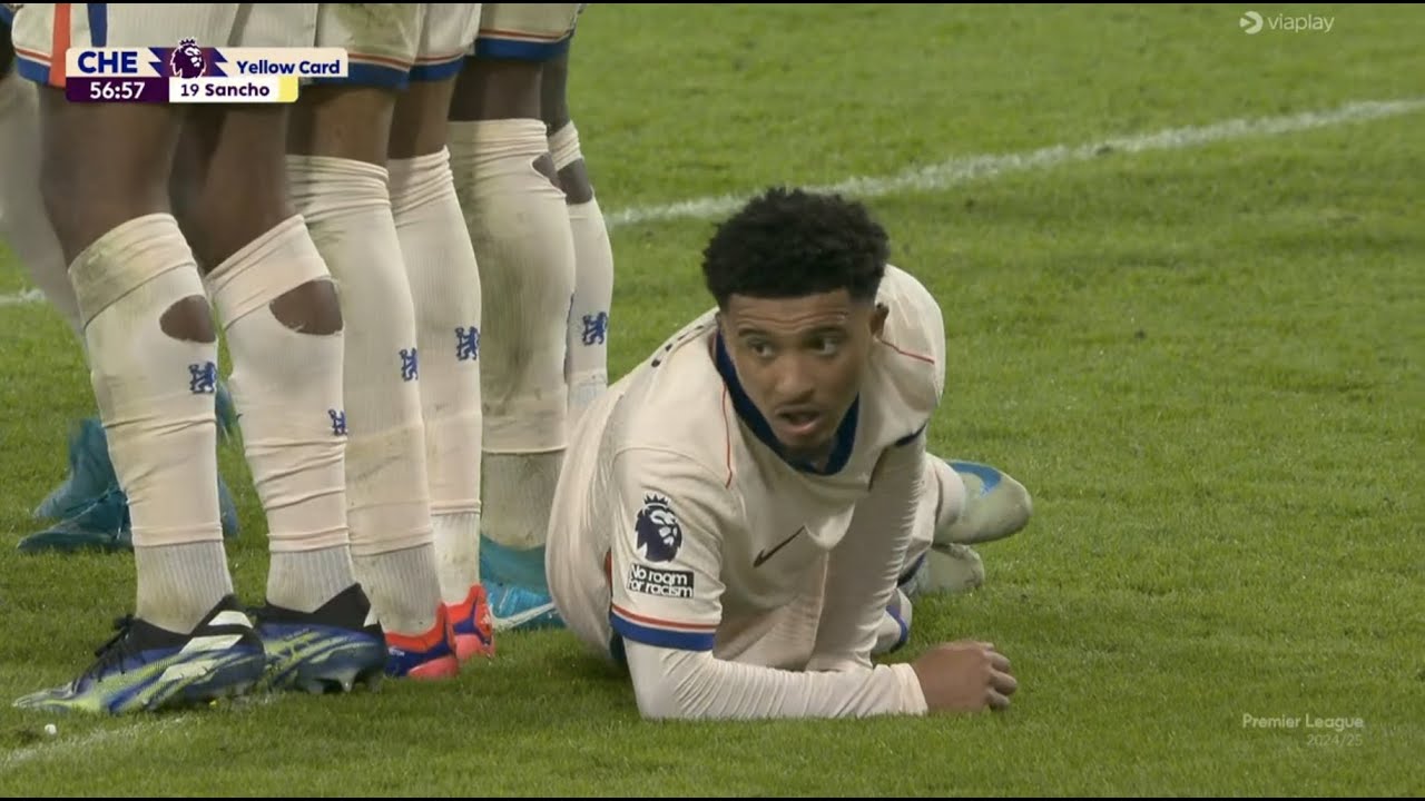 Jadon Sancho Yellow Card On Chelsea Debut Reaction - YouTube