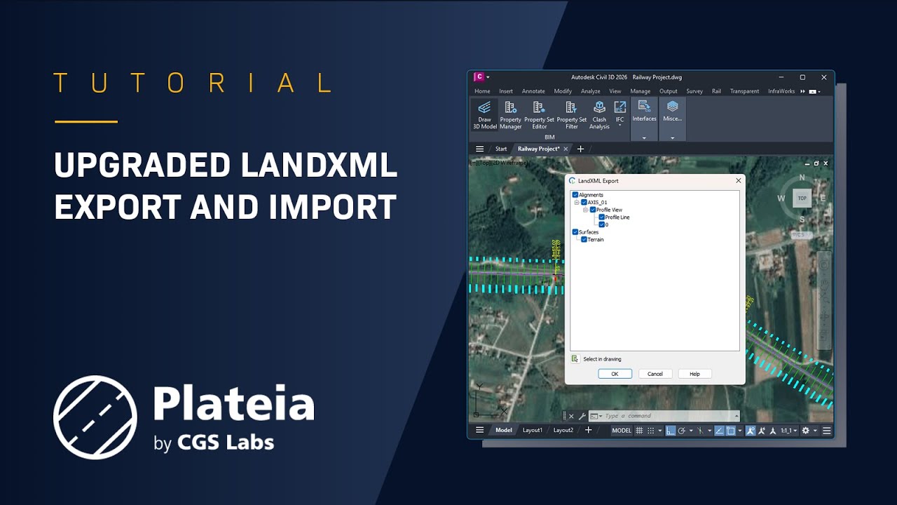 Upgraded LandXML Export and Import in Plateia, Ferrovia, and Aquaterra - YouTube