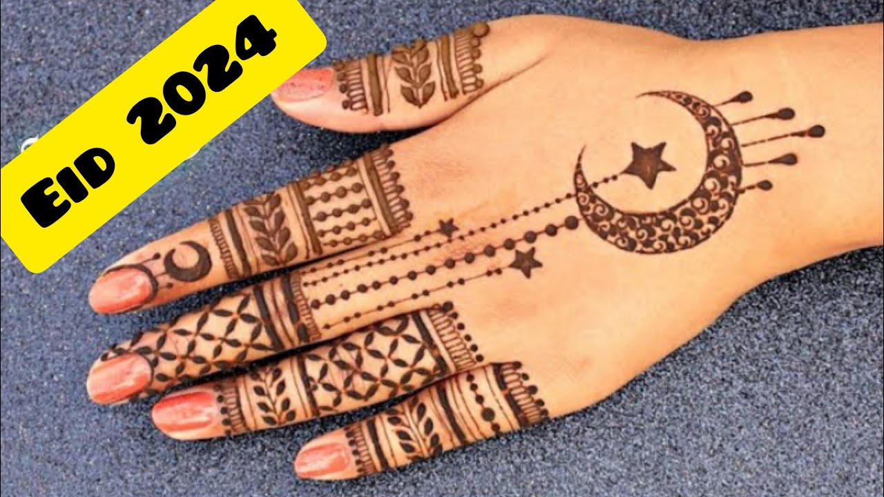 Eid 2024 Special Chand Mehndi Designs || Easy And Elegant Chand Mehndi ...