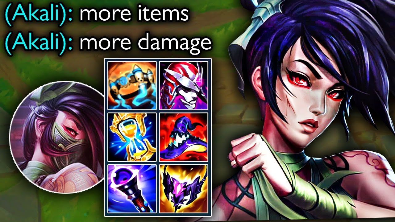 6 ITEMS AKALI (NO BOOTS=MAXIMAL DAMAGE) - YouTube