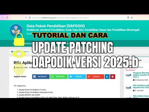 Tutorial Update Patching Dapodik 2025.b (Masih Hangat Kawan-kawan OPS) - YouTube