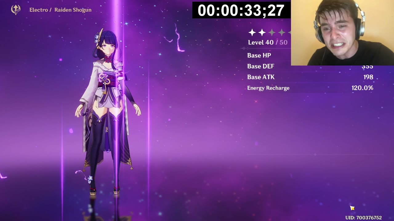 Leveling up Raiden Shogun speedrun any % - YouTube