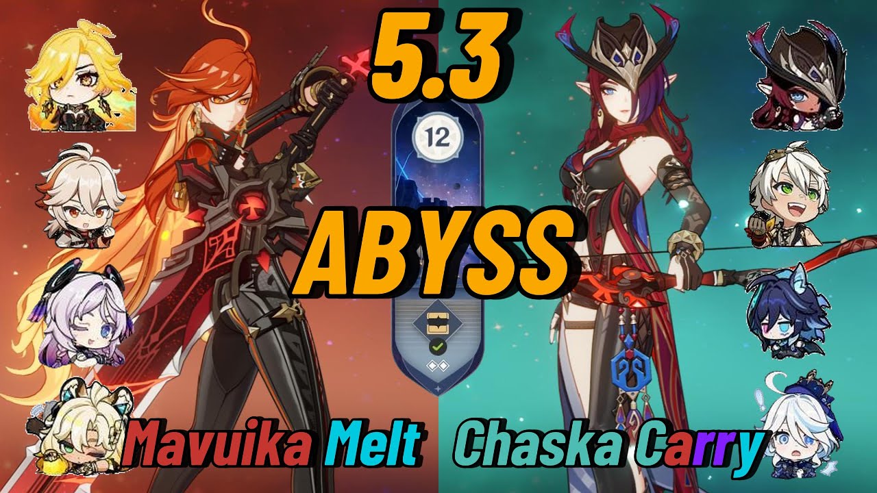 F2P C0 Mavuika Melt and C0 Chaska Carry Genshin Impact Abyss 5.3 Floor ...