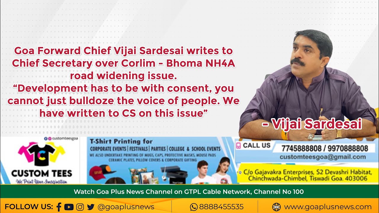 Goa Forward Chief Vijai Sardesai writes to Chief Secretary over ...