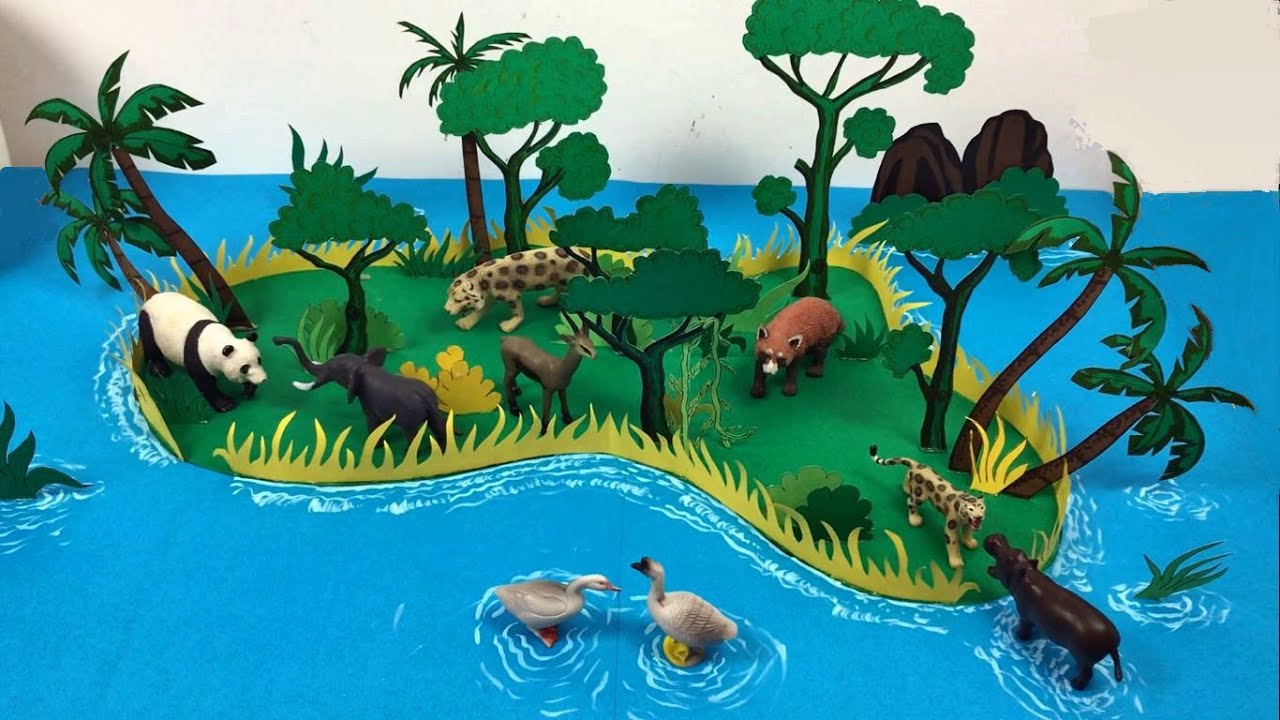 Forest model out of paper for science projects | Diyas funplay - YouTube