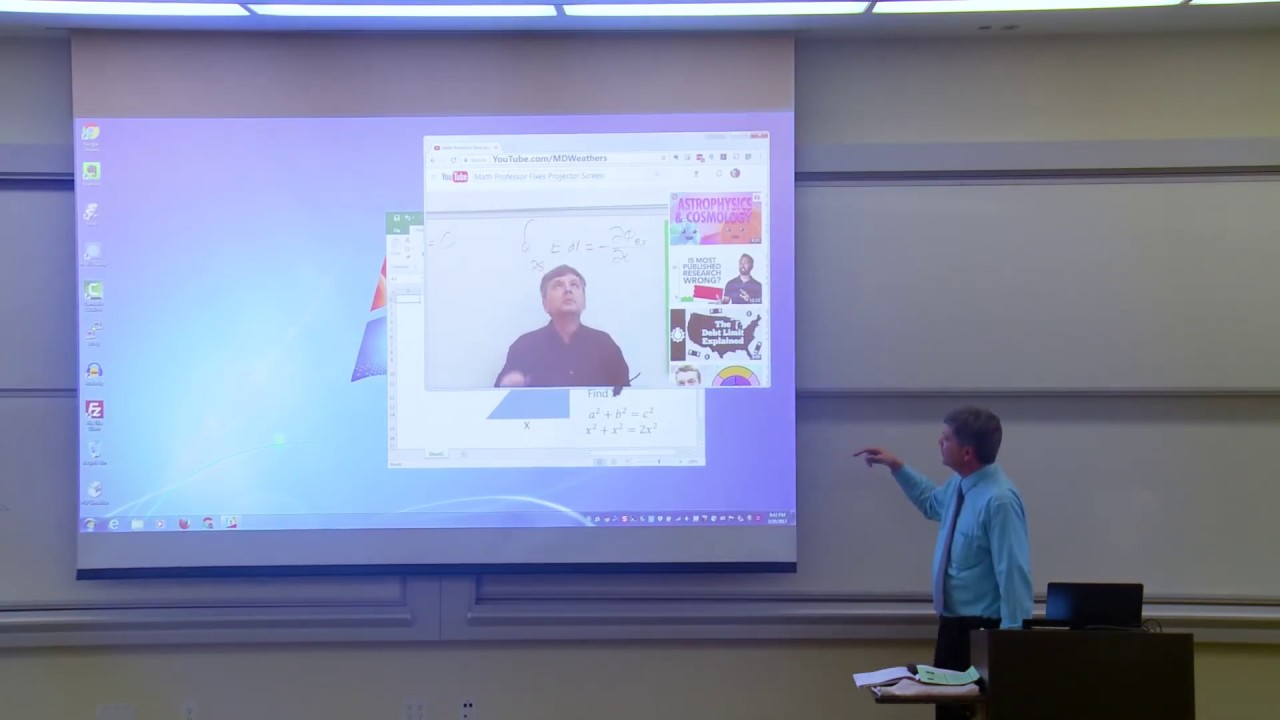 Math Professor Fixes Projector Screen April Fools Prank 1 - YouTube