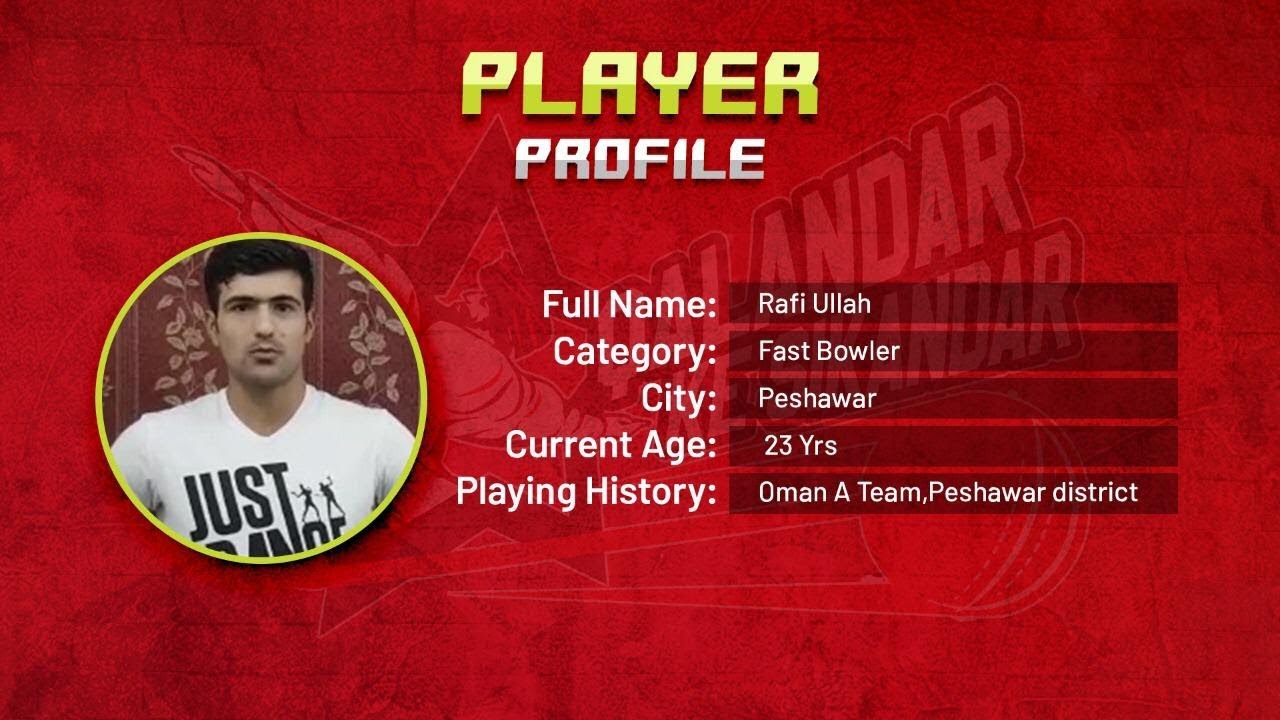 Rafi Ullah (23 Yrs), Fast Bowler from Peshawar. - YouTube