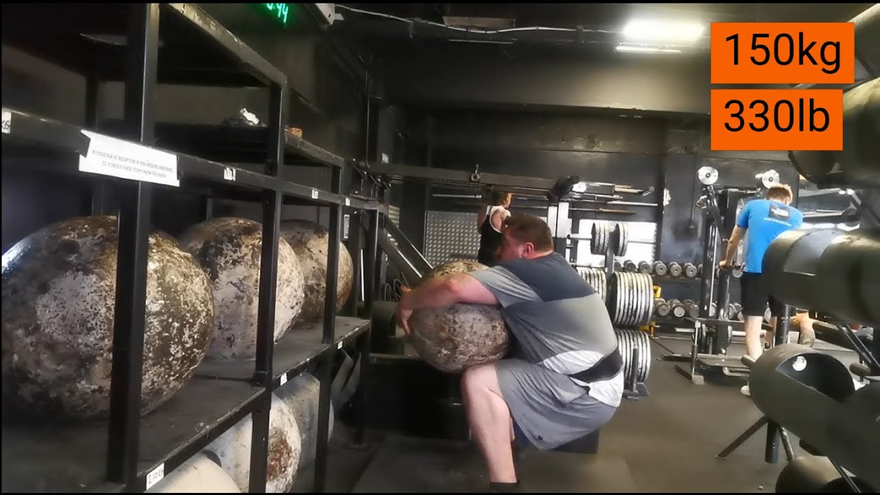 Strongman Training - 7 Sets of Atlas Stones From 198lb to 330lb - YouTube