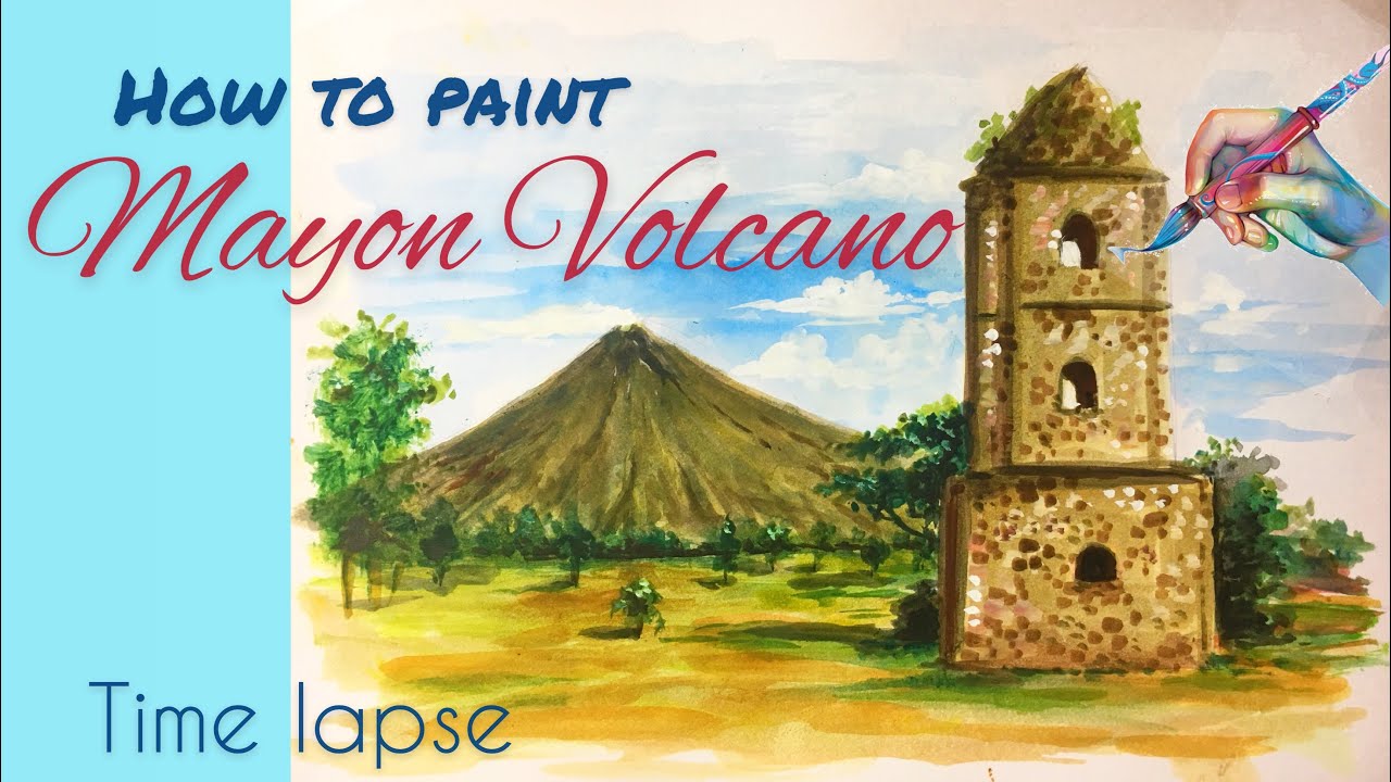 HOW TO PAINT MAYON VOLCANO / TIME LAPSE - YouTube