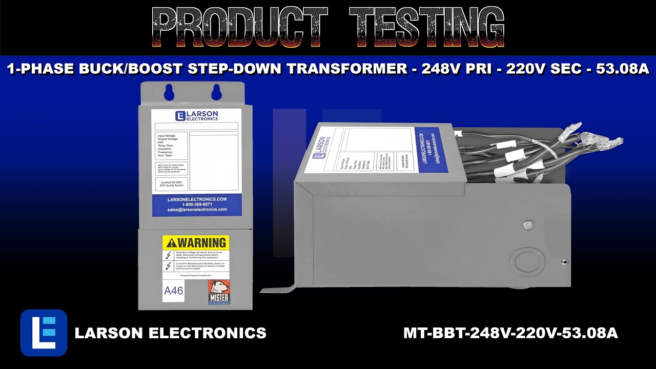 1-Phase Buck/Boost Step-Down Transformer - 248V Primary - 220V ...