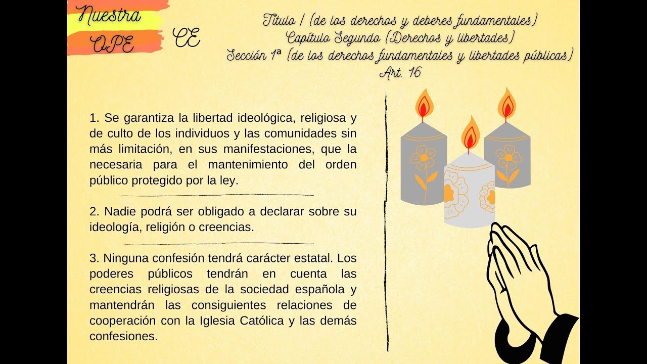 Artículo 16 de la Constitución Española - YouTube