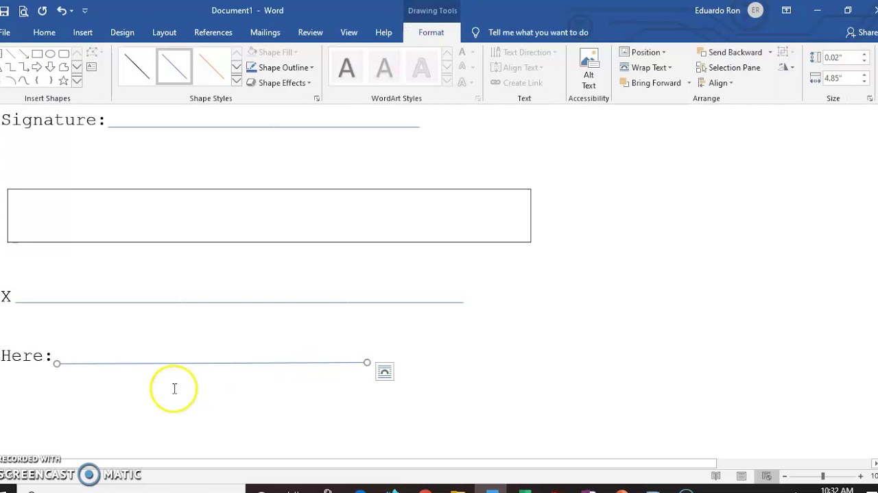 How to do a Microsoft word signature practice template. - YouTube