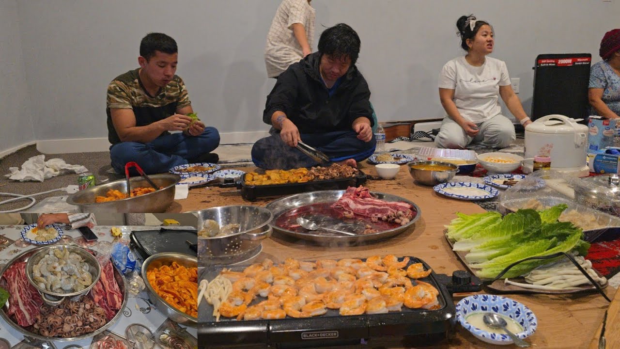 My All friends and family ️ celebrate Christmas 🎄 inside grilled pork ...