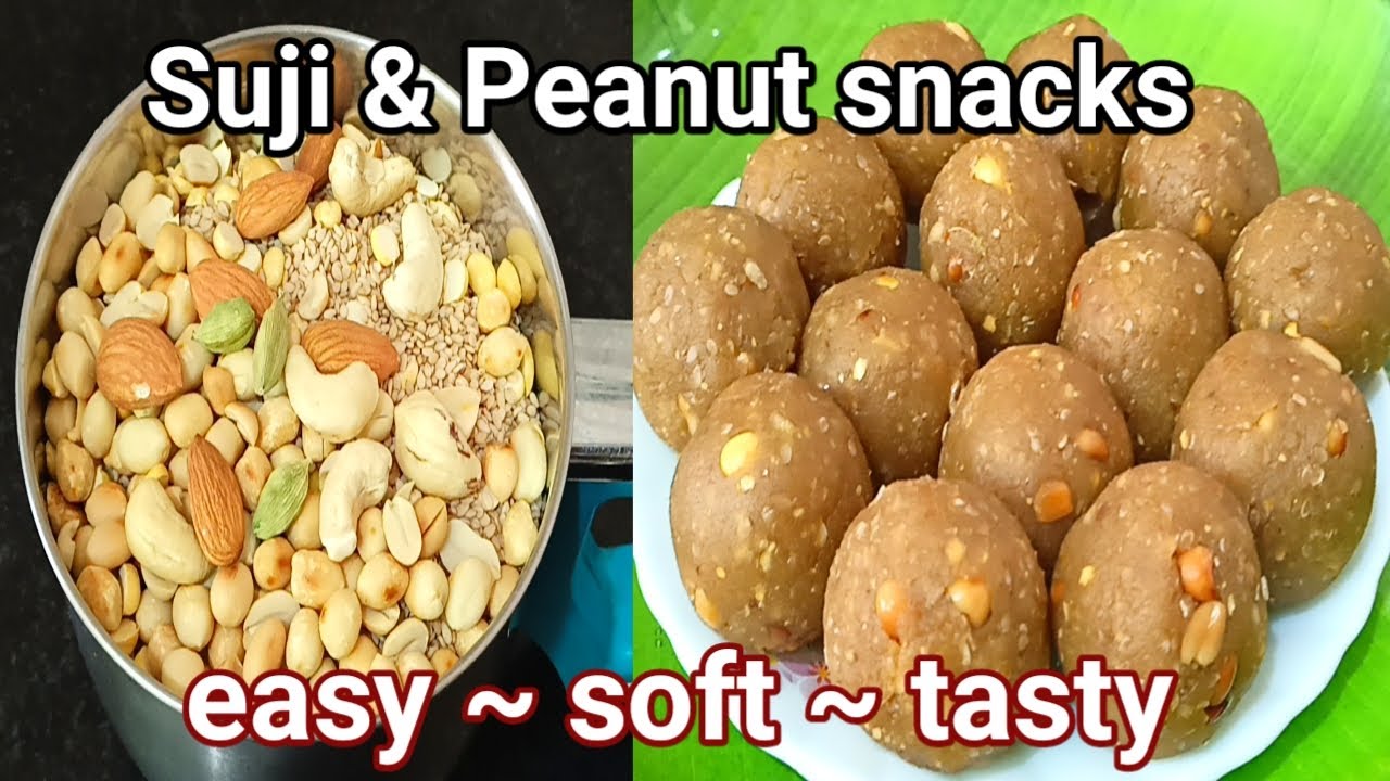 Suji sweet - nuts loaded/healthy suji ladoo recipe/No oil, No sugar ...