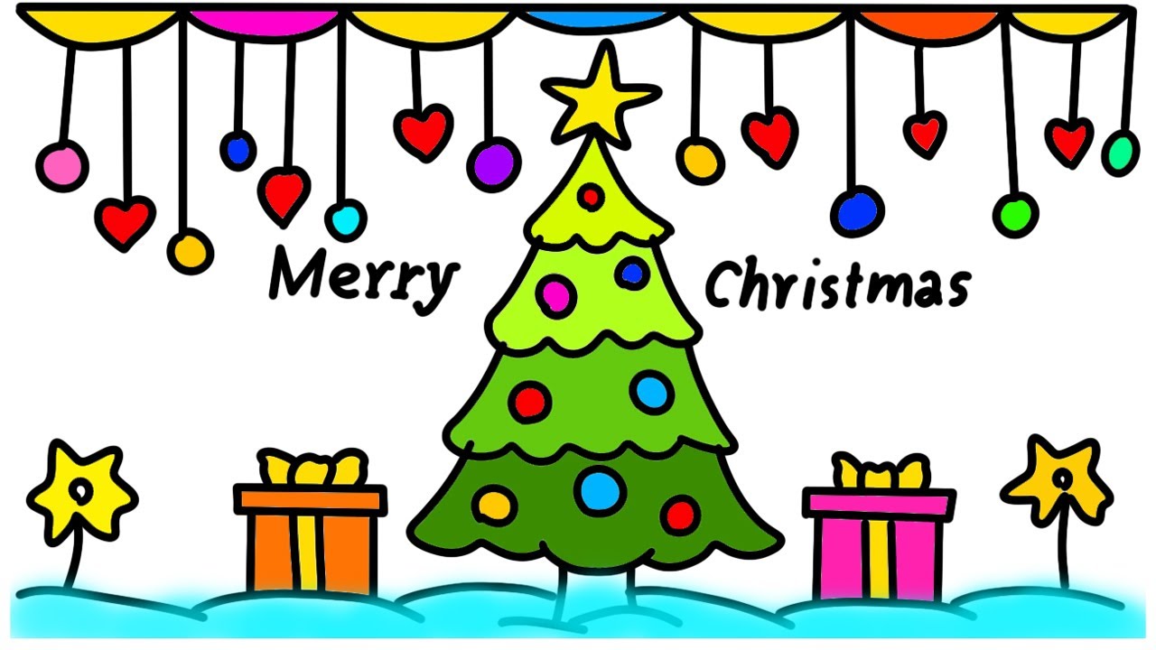 Christmas decorating Drawing Easy | Merry Christmas doddle Drawing ...