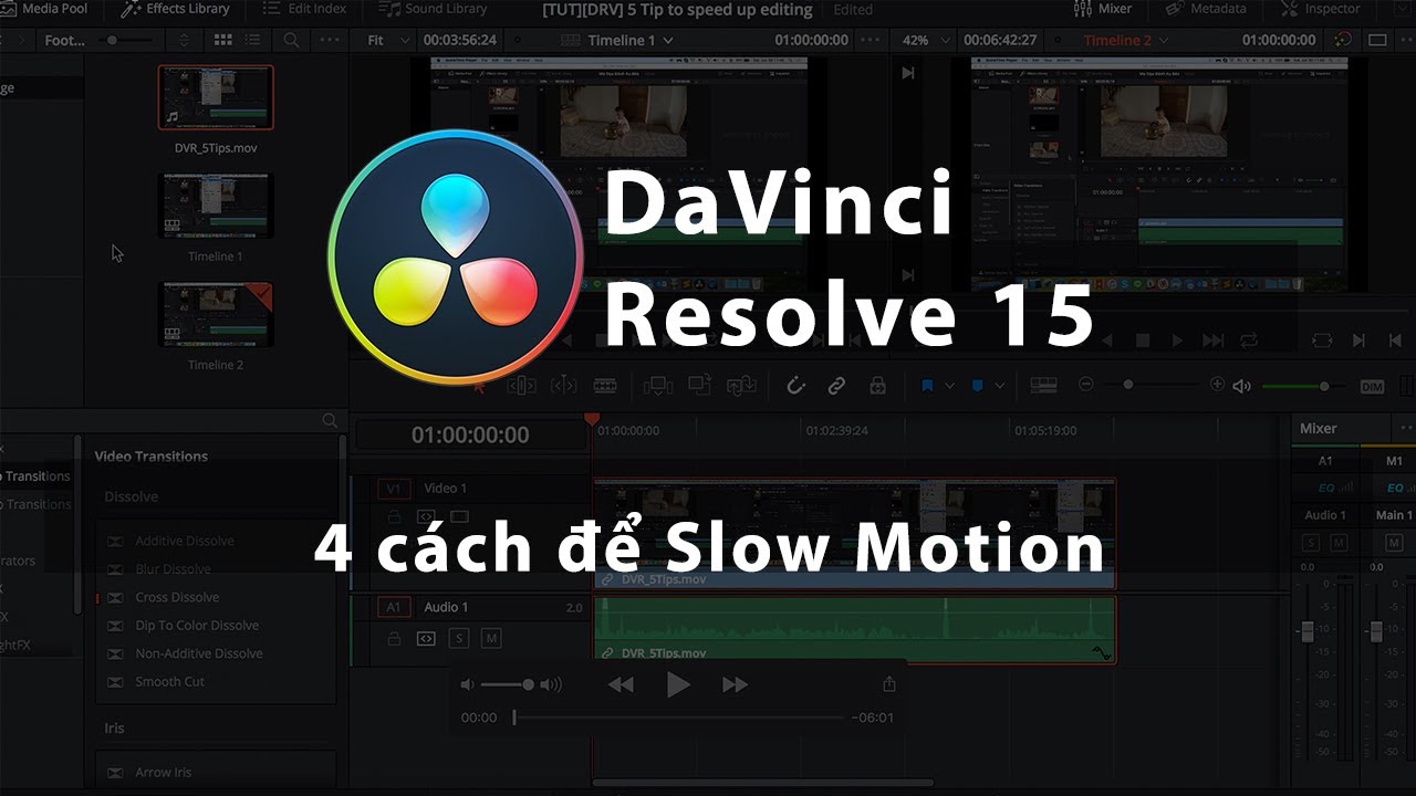 4 cách để Slow Motion trong DaVinci Resolve 15 - YouTube