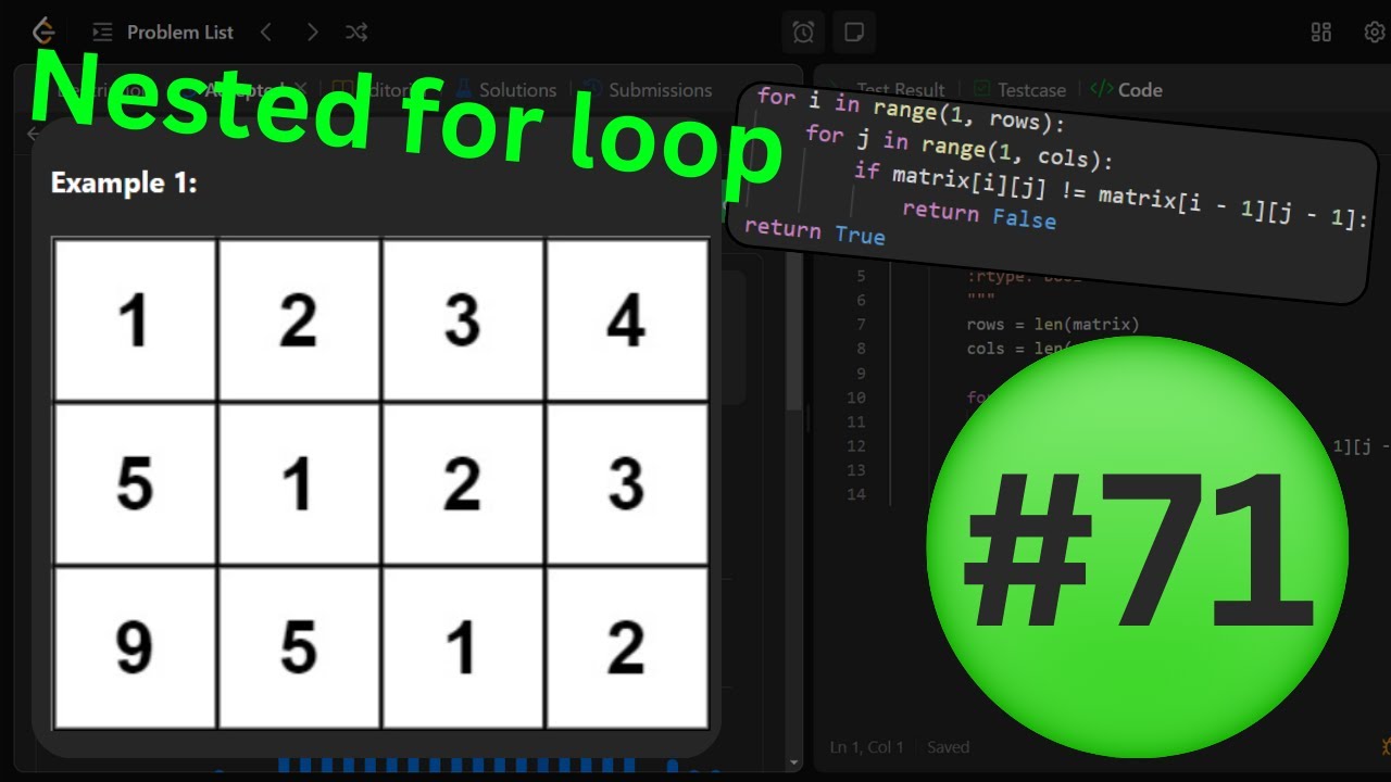 Toeplitz Matrix Python Easy 71 Youtube