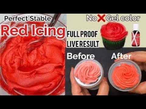 Bright Red Perfect stable Frosting 4 cakes. Whip Deep Red / dark colour ...