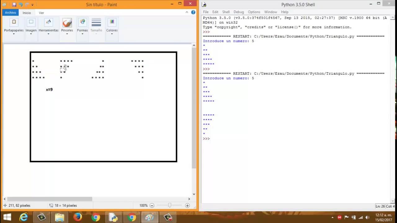 Como dibujar Triangulos Rectangulos en Python 3.5 - YouTube