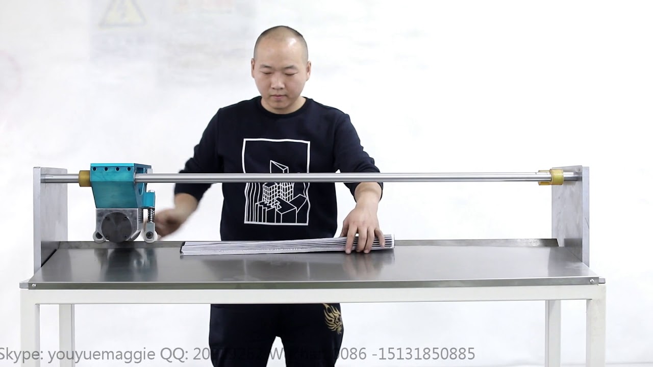 PLPW 1 Horizontal Multi-layers Mesh Cutting Machine - YouTube