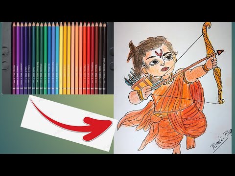 Cute Ram ji Draw🚩 🥰 With Pencil Colour 😍 Step by Step Draw - YouTube