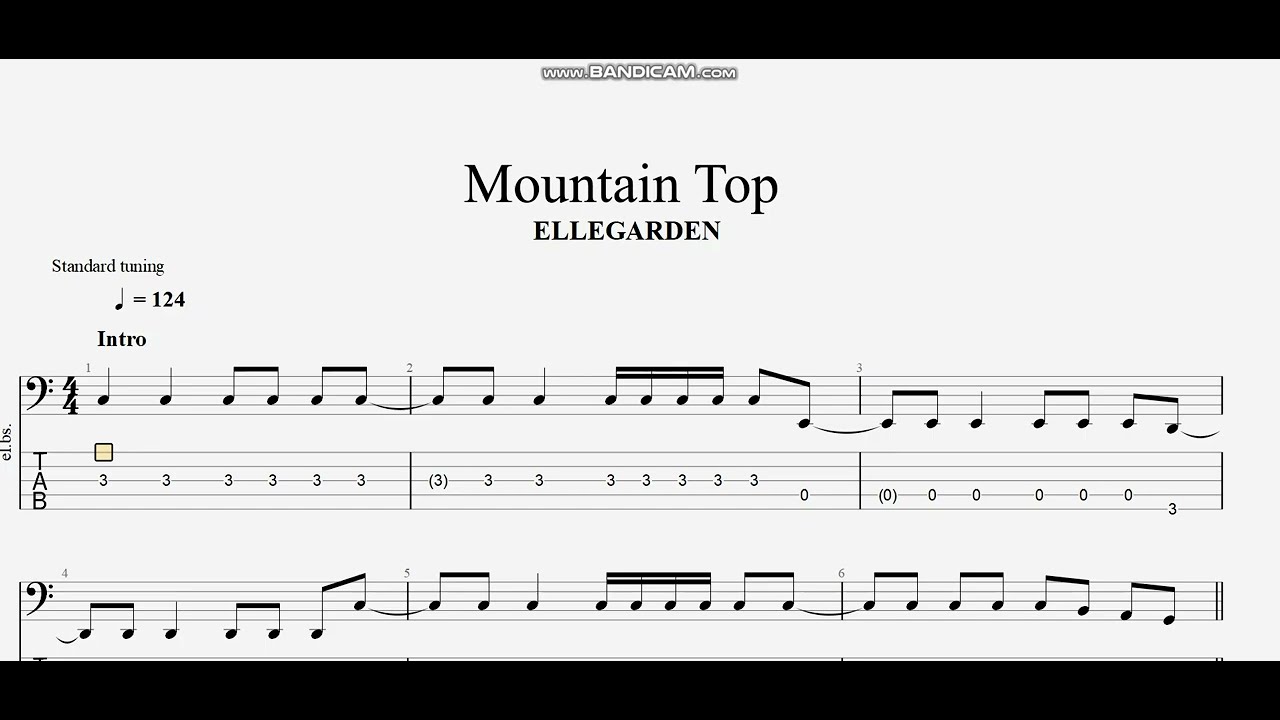 Mountain Top 【ELLEGARDEN】 ベースtab譜 - YouTube