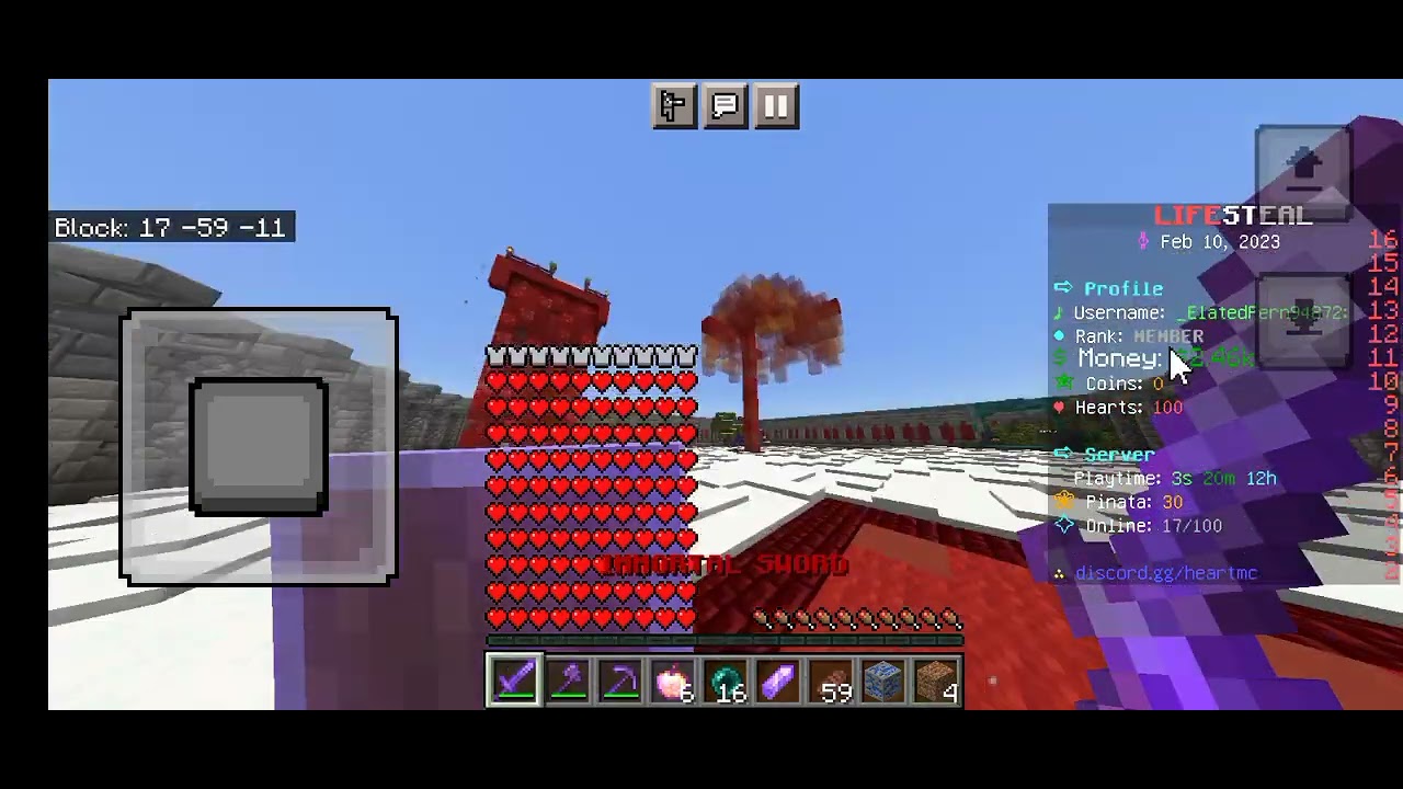 playing a heart mc server - YouTube