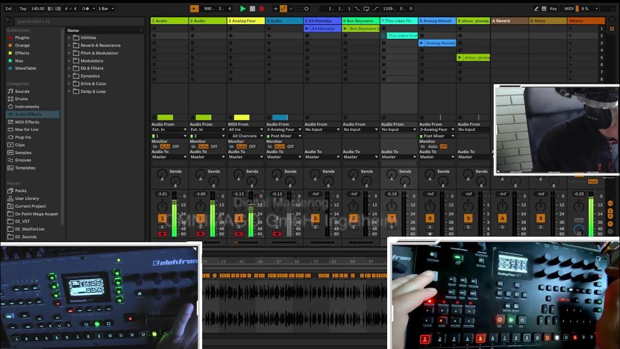 Analog Four + Octatrack jam and sound design #techno #1707 - YouTube