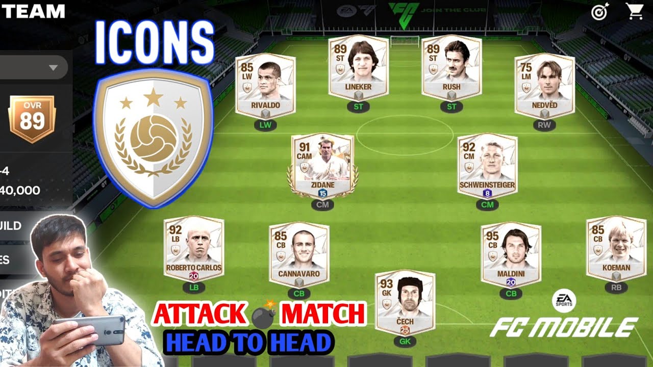 FC MOBILE 24 | GAMEPLAY H2H ICONS ATTACK MATCH - YouTube