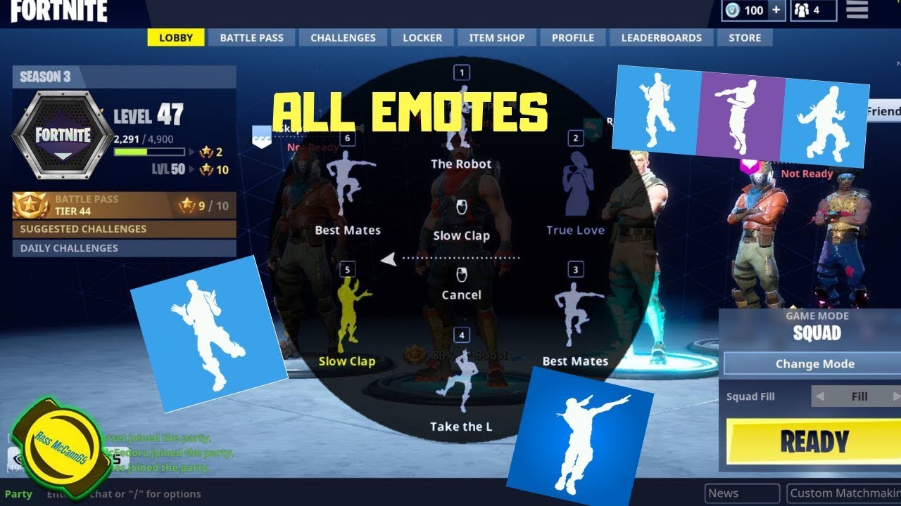 How To Use All EMOTES In Lobby Fortnite Battle Royale - YouTube