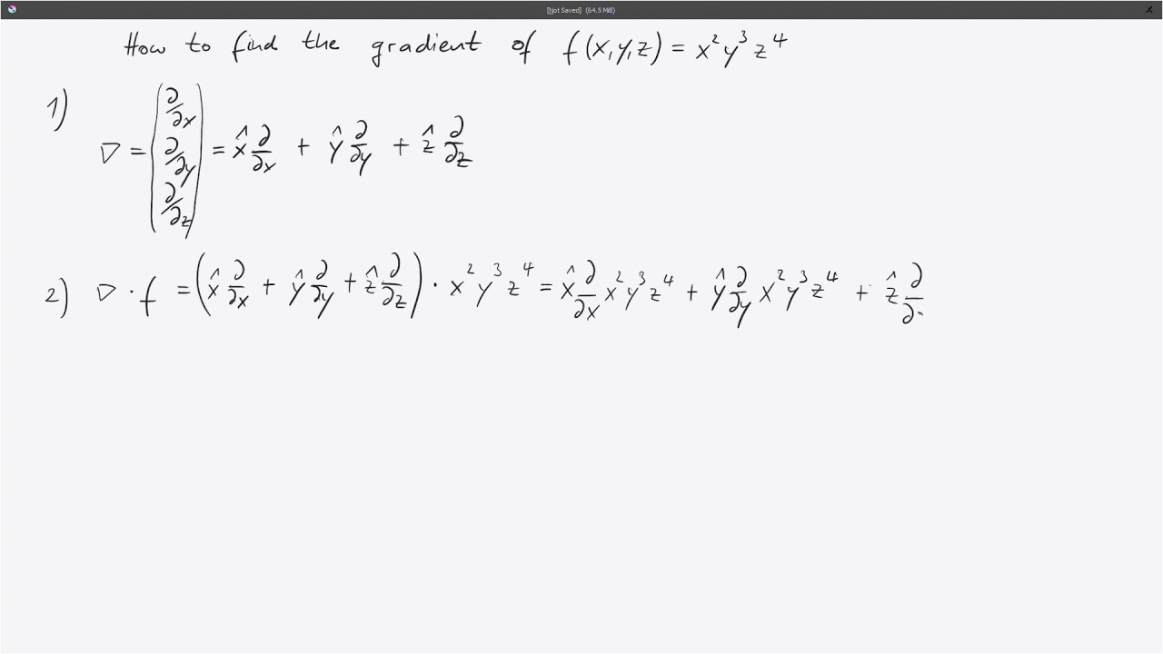 How To Find The Gradient Of F x y z x 2 Y 3 Z 4 YouTube