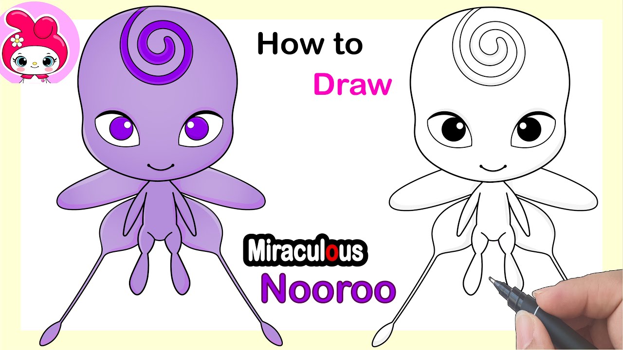 How to draw Nooroo | Miraculous | كيف أرسم نورو من مسلسل ميراكولوس ...