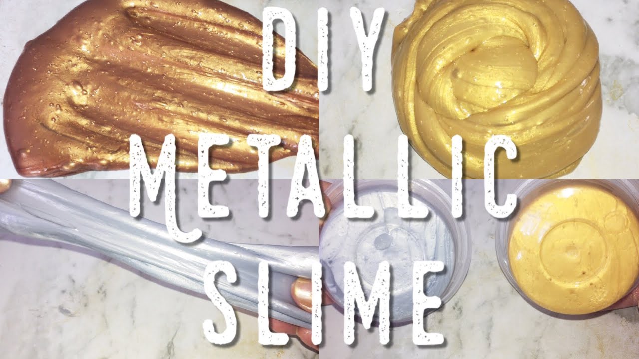 Diy Metallic Slime | Gold, silver, copper slime - YouTube