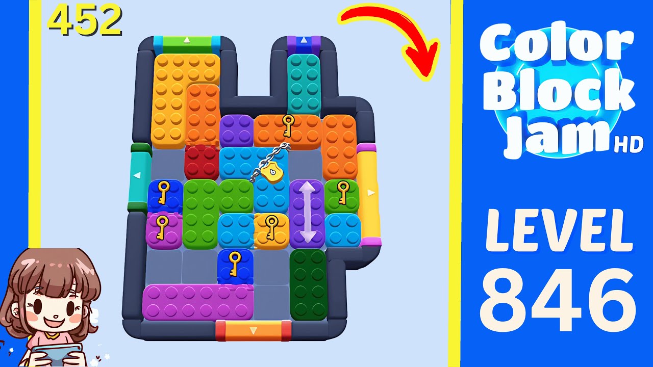 Color Block Jam Level 452 (846) Solution Walkthrough - YouTube