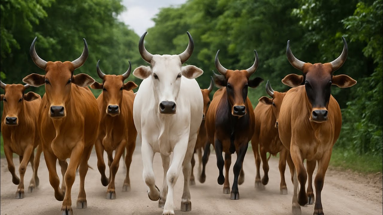 Video of Herding Dozens of Tame Cows in the Afternoon, Cow Sounds, Cows ...