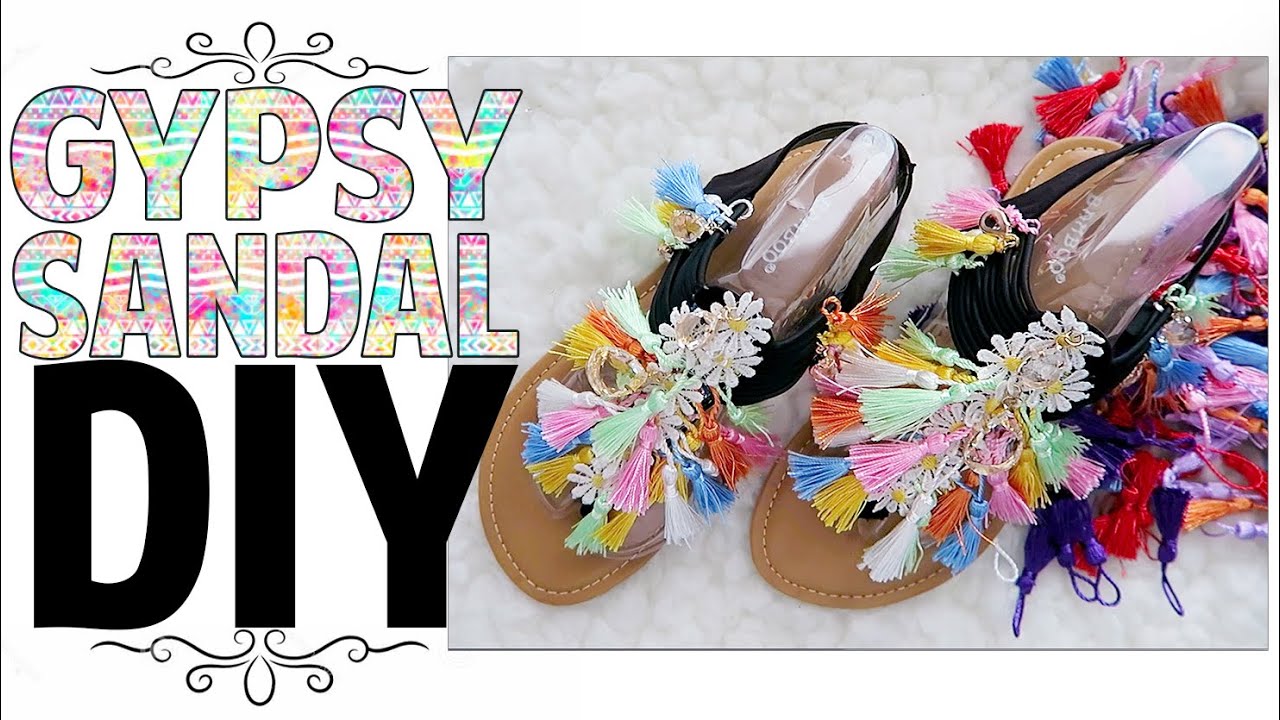 Gypsy sandal DIY - YouTube