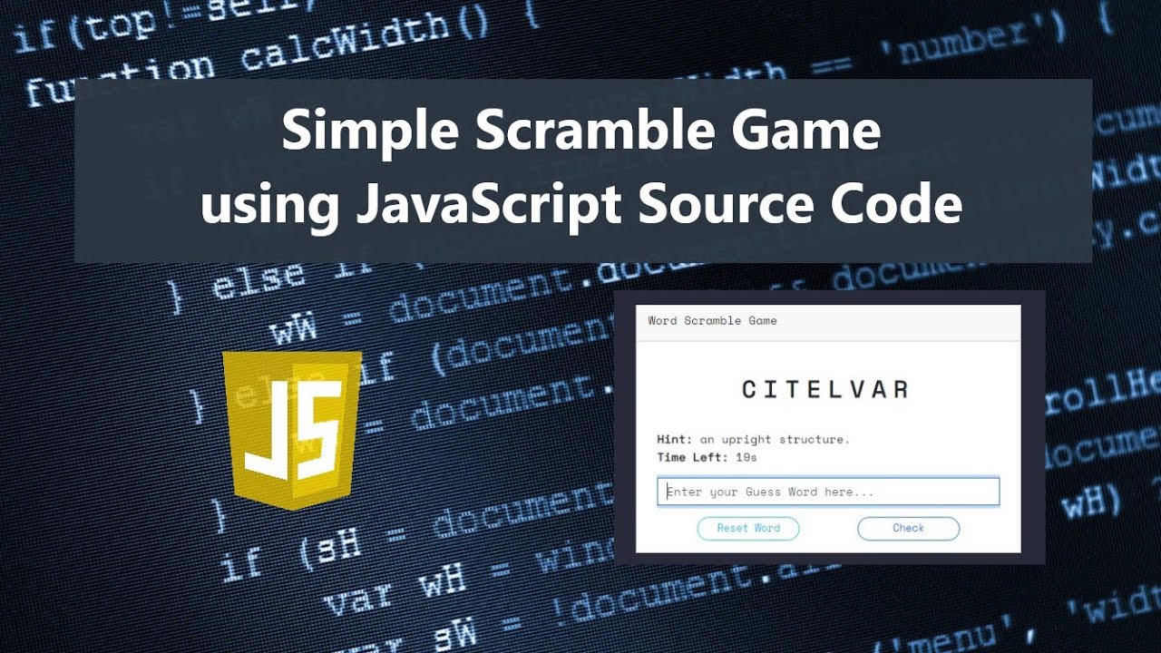 Simple Scramble Game Using Javascript Demo Youtube