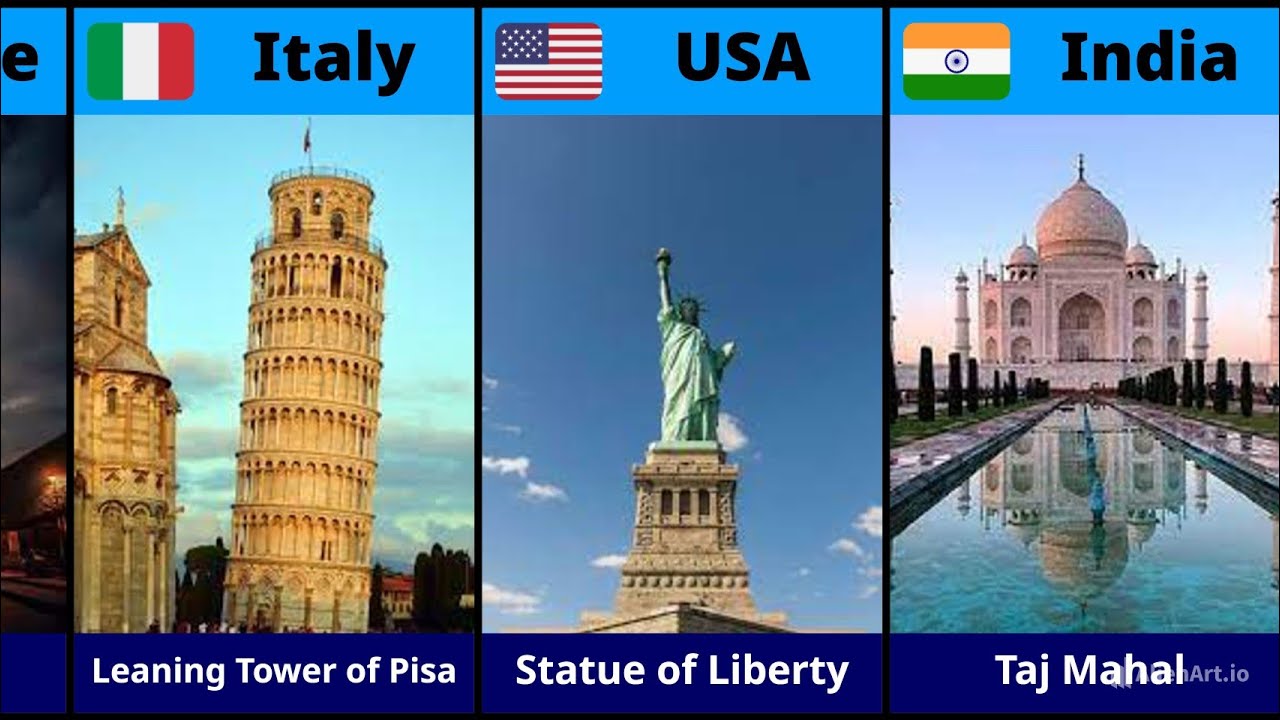 landmarks from different countries in the world - YouTube