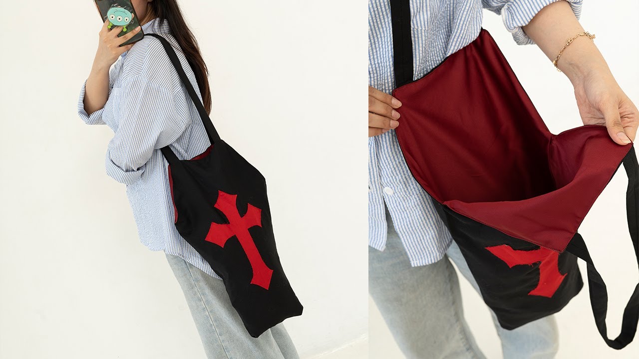 Sewing Tutorial Halloween Coffin Tote Bag - YouTube